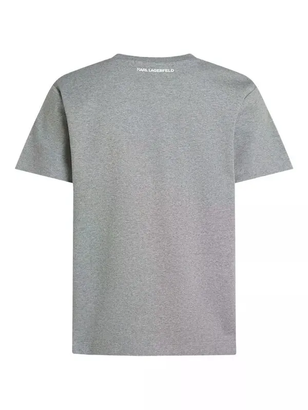 Karl Lagerfeld Ikon Karl & Choupette Aquarelle Graphic T-shirt - Grey