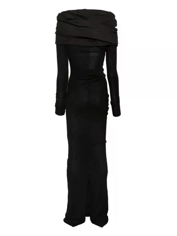 ENTIRE STUDIOS Long Sleeve Draped Dress - Black