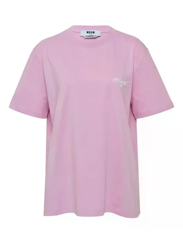MSGM Logo-embroidered T-shirt