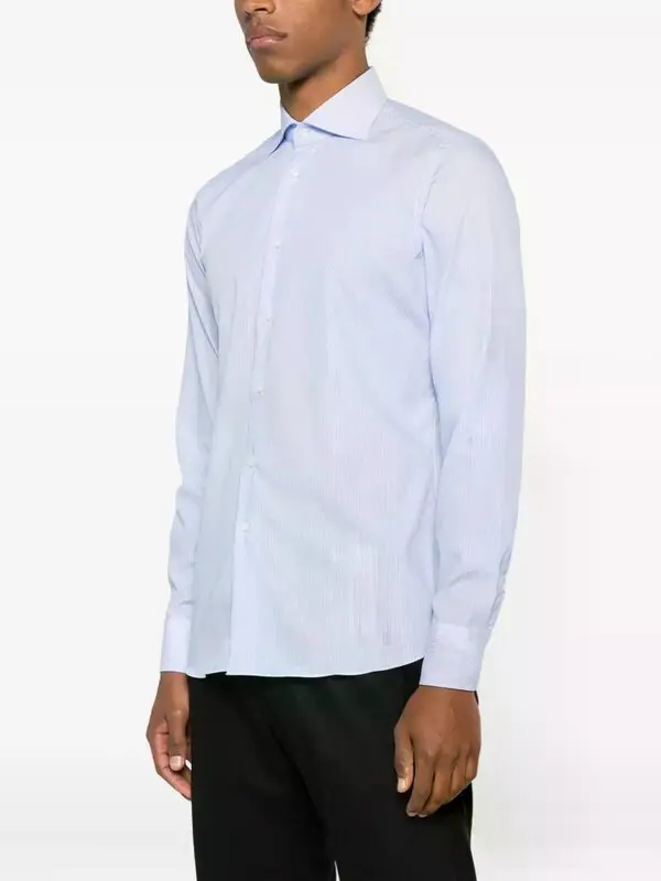 BORRIELLO NAPOLI Striped Cotton Shirt - Blue