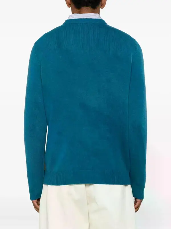 BALLANTYNE Argyle-knit Crew-neck Sweater - Blue