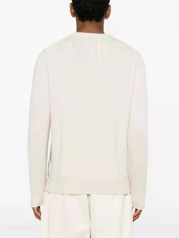 BALLANTYNE Argyle-knit Crew-neck Sweater - Neutrals