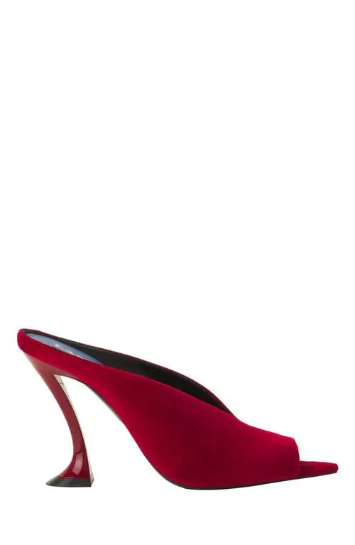 LANVIN Midnight Step Velvet Mules - Red