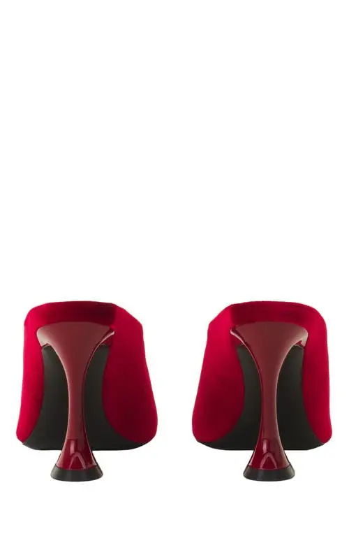 LANVIN Midnight Step Velvet Mules - Red