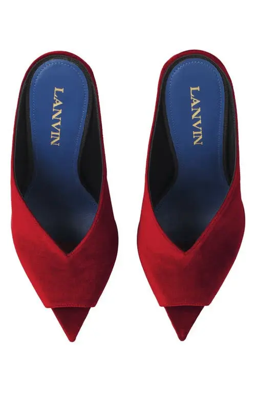 LANVIN Midnight Step Velvet Mules - Red