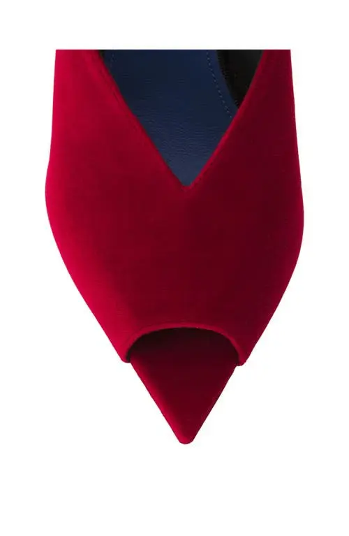 LANVIN Midnight Step Velvet Mules - Red