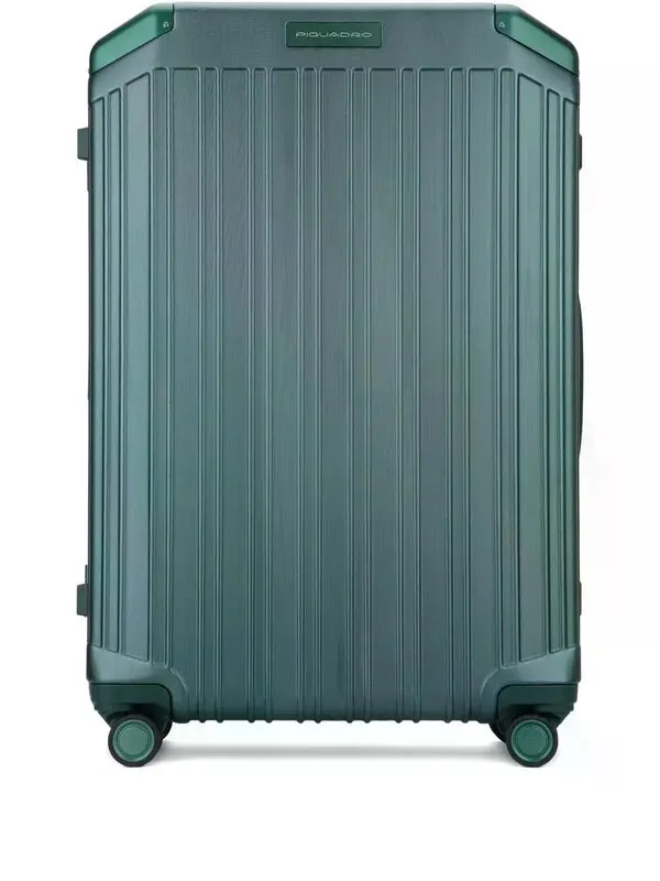 PIQUADRO 4-wheel Ribbed Trolley - Green