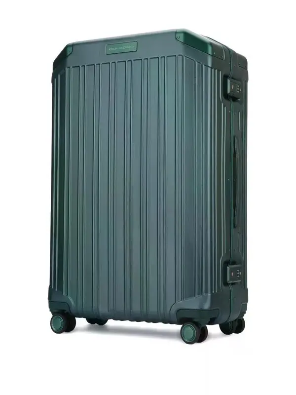 PIQUADRO 4-wheel Ribbed Trolley - Green