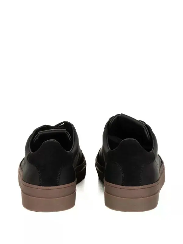 Stokton Panelled Leather Sneakers - Black
