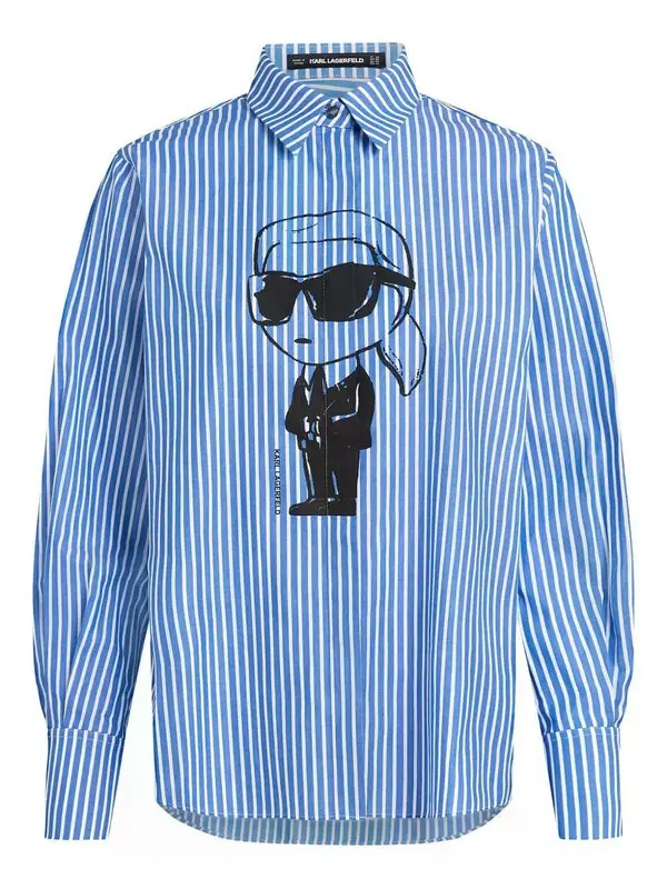 Karl Lagerfeld Ikon Pinstripe Shirt - Blue