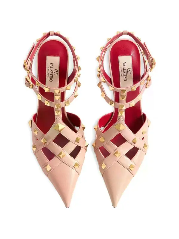 Valentino Garavani Studded Kidskin Pumps - Pink