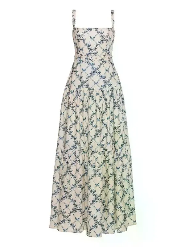 Agua Bendita Lima Gloriosa Floral Maxi Dress - Neutrals