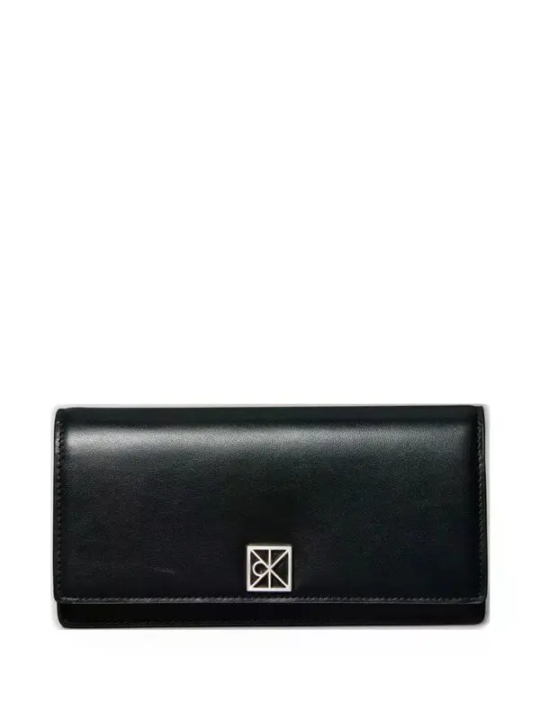 Calvin Klein Monogram-logo Leather Bifold Wallet - Black