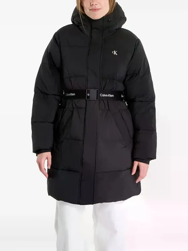 Calvin Klein Belted Hooded Coat