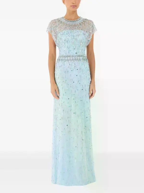 Jenny Packham Lauretta Embellished Maxi Dress - Blue