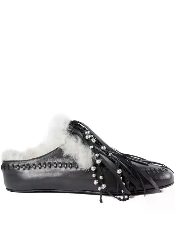 ANN DEMEULEMEESTER Olai Fringed Mules - Black