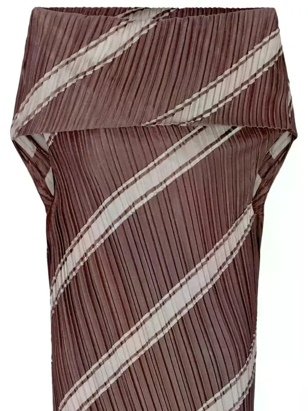 Giorgio Armani Striped Pleated Midi Dress
