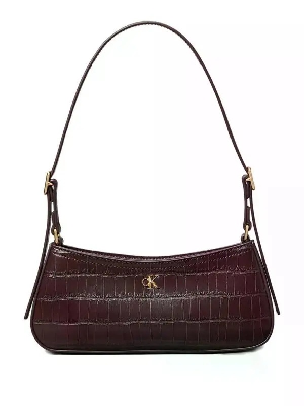 Calvin Klein Croc-embossed Buckle Shoulder Bag