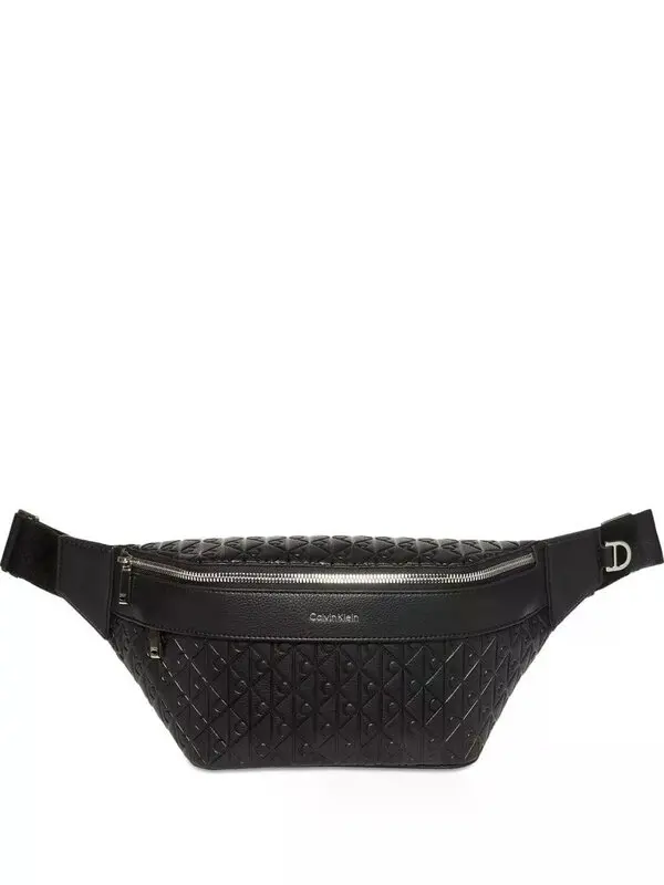 Calvin Klein Embossed Pattern Shoulder Bag - Black