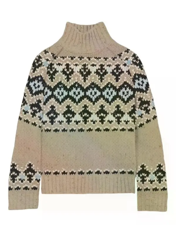 MC2 SAINT BARTH Fair Isle Roll Neck Sweater - Neutrals