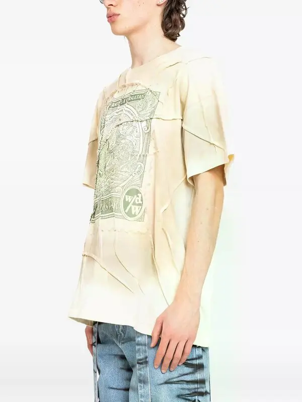 WHO DECIDES WAR Stamp-print T-shirt
