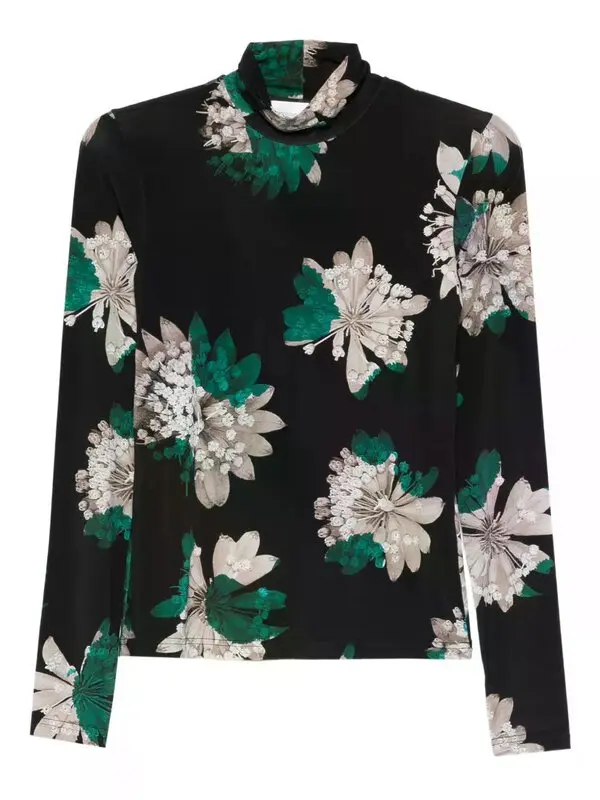 Christian Wijnants Tugal Floral Top - Black