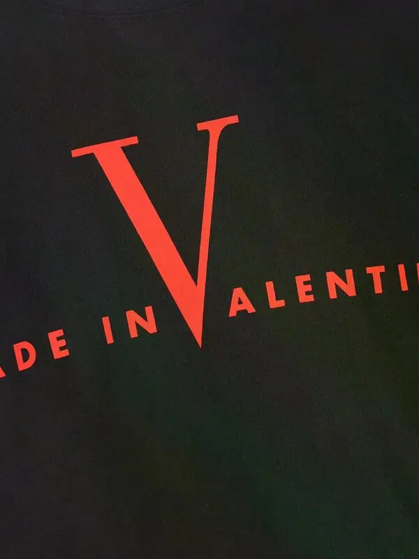 Valentino Garavani Cotton T-shirt With Made In Print - Black