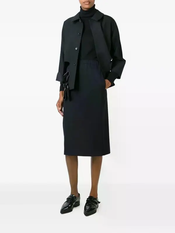 Comme Des Garçons Elasticated-waistband Midi Skirt - Blue