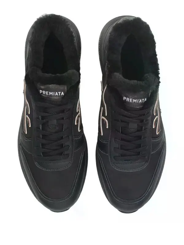 Premiata Mick Fur-trim Sneakers - Black