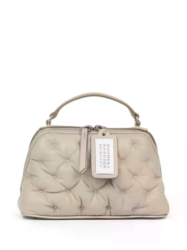 MAISON MARGIELA Glam Slam Embroidery Trapezoid Tote Bag - Neutrals