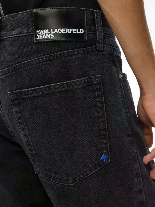 Karl Lagerfeld Cotton Straight Leg Jeans - Grey