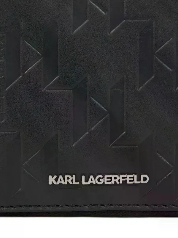 Karl Lagerfeld Monogram-pattern Zipped Wallet