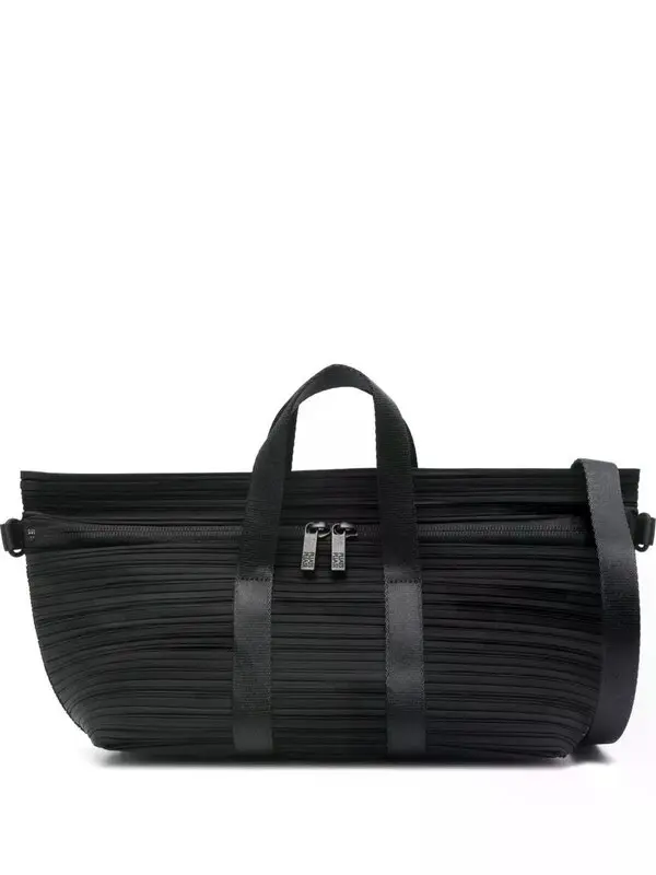 Issey Miyake Boston Pleated Satchel - Black
