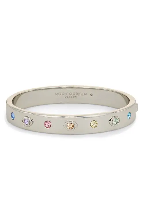 Kurt Geiger Evil Eye Hinged Bracelet - Rhodium/multi