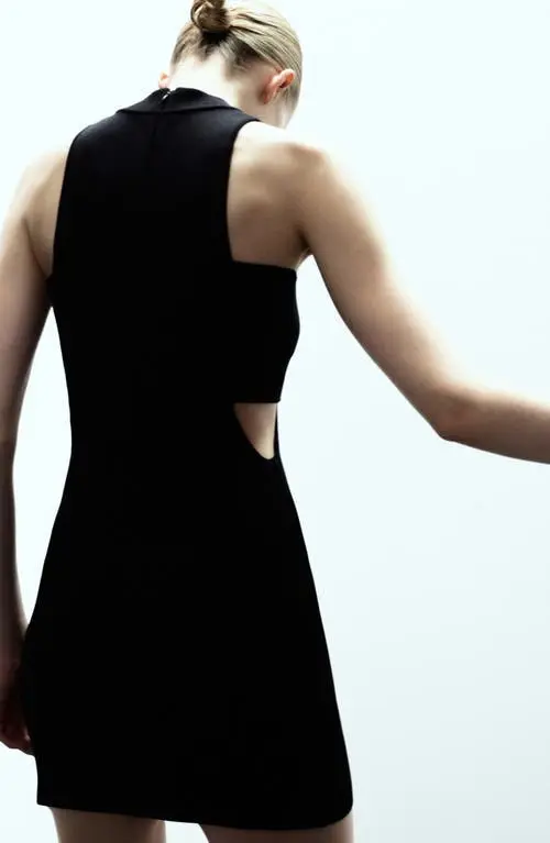 Mango X Kaia Gerber Cutout Knit Dress In Black - 60% Off | Editorialist