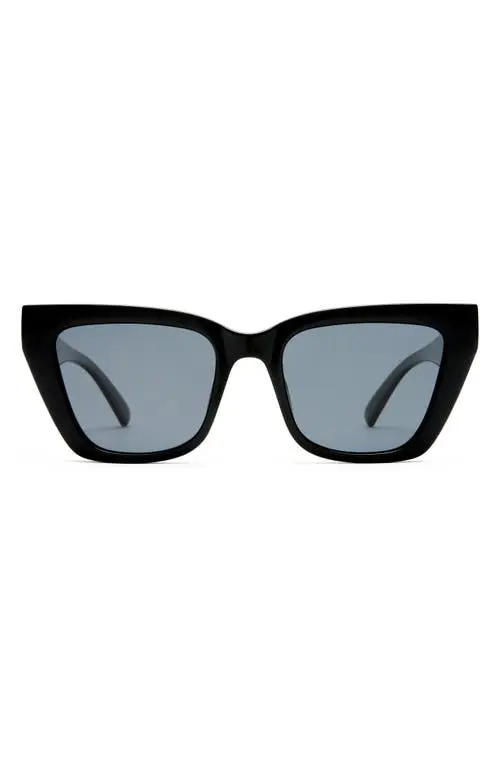 Le Specs Le Coeur 53mm Polarized Cat Eye Sunglasses - Black/smoke Mono Polarized