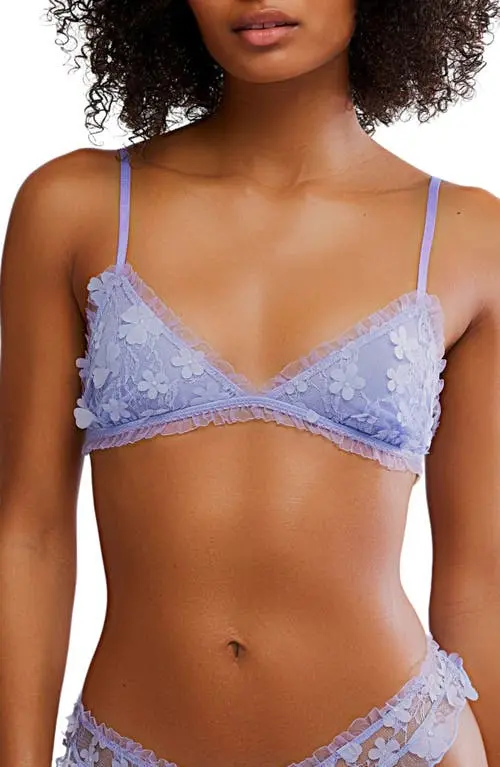 Free People Save The Date Floral Appliqué Triangle Bralette - Blue