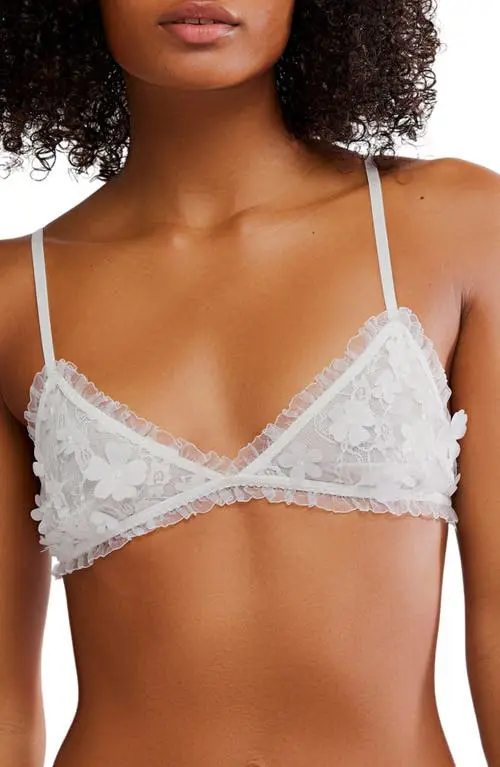 Free People Save The Date Floral Appliqué Triangle Bralette - Ivory