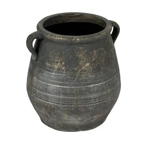 STORIED HOME Whitewashed Terra-cotta Urn
