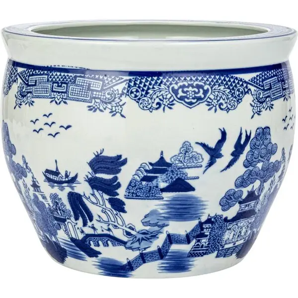 STORIED HOME Hand-painted Stoneware Planter