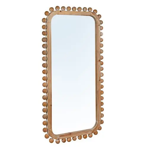 STORIED HOME Firwood Boho-southwestern Rectangular Wall Mirror - Natural