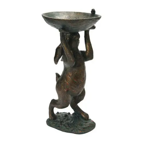 STORIED HOME Decorative Resin Rabbit Bird Bath