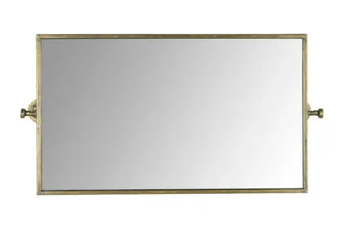 STORIED HOME Antique Metal Framed Rectangle Wall Mirror