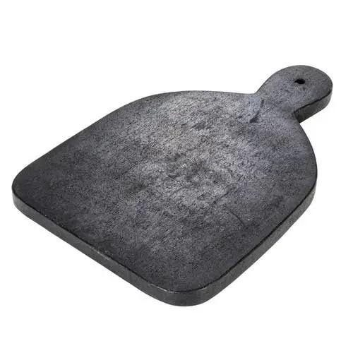 STORIED HOME Wide Marble Cutting Or Charcuterie Board With Handle - Black