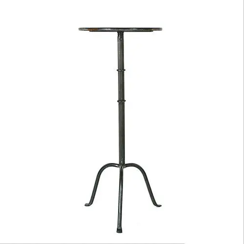 STORIED HOME Round Sleek Metal Martini Table - Black