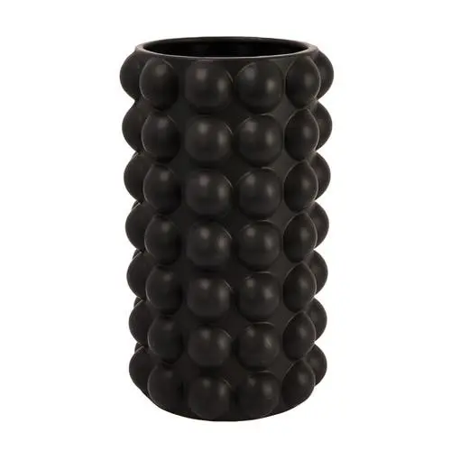 STORIED HOME Round Stoneware Umbrella Holder/vase With Raised Dots And Matte Finish - Black