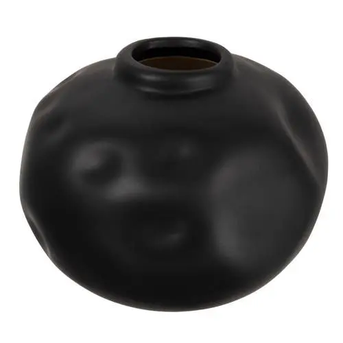STORIED HOME Pinched Organic Shape Terracotta Vase - Black