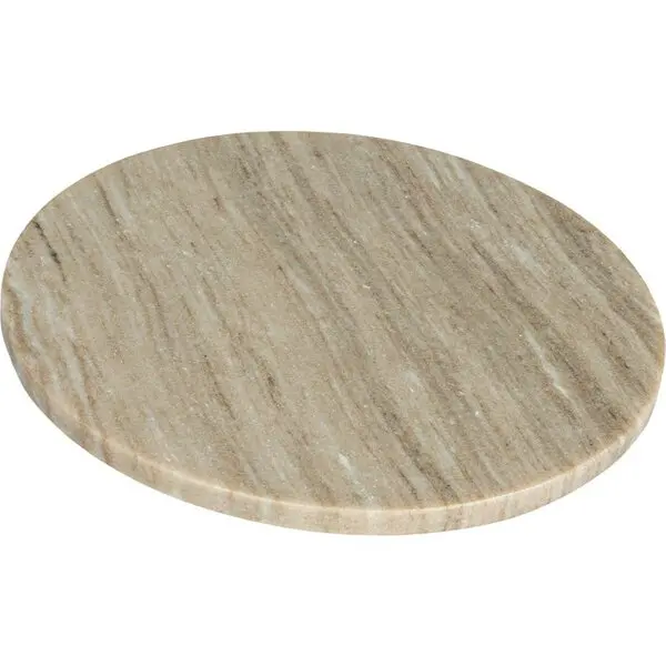 STORIED HOME Elegant Marble Round Cheese Board - Beige
