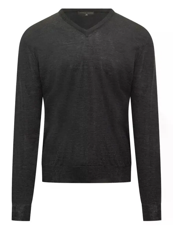 FILIPPO DE LAURENTIIS V-neck Long Sleeve Sweater - Grey