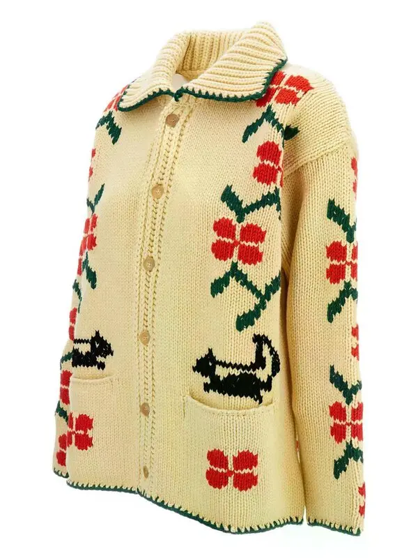 BODE Patterned Intarsia Knit Cardigan